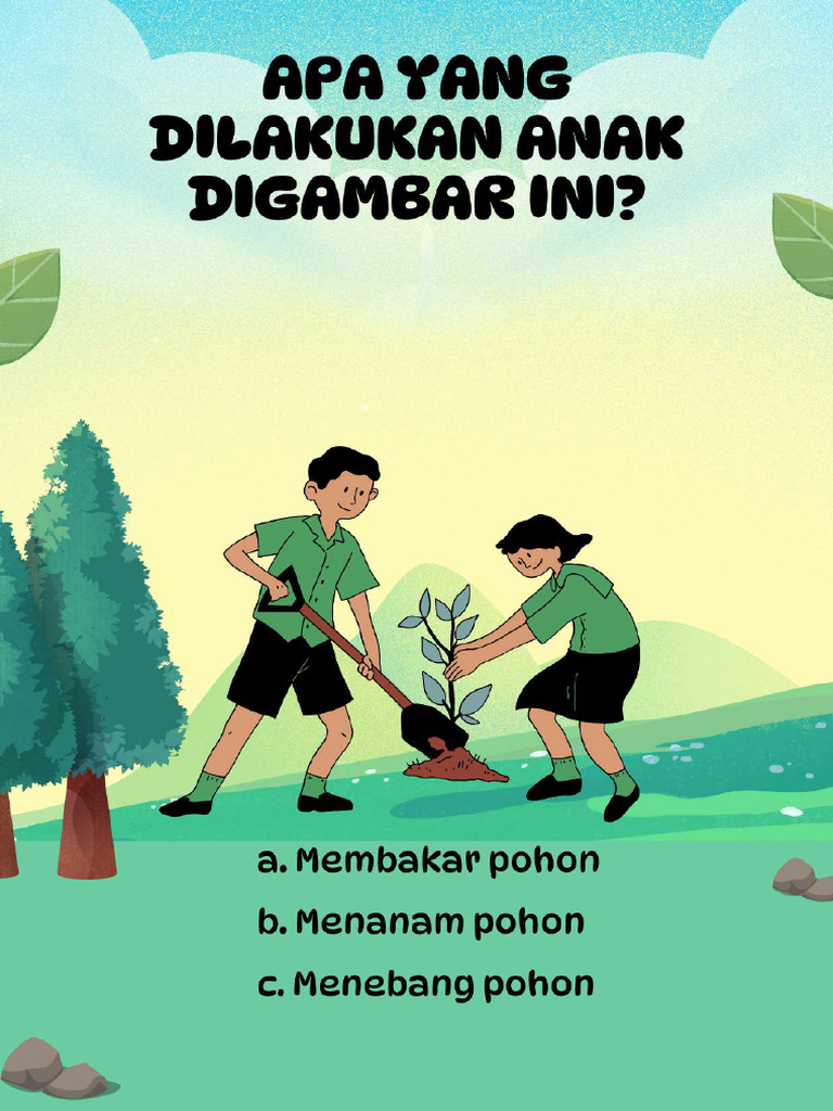 Blue and Green Illustrative Tree Planting Action Poster | PDF