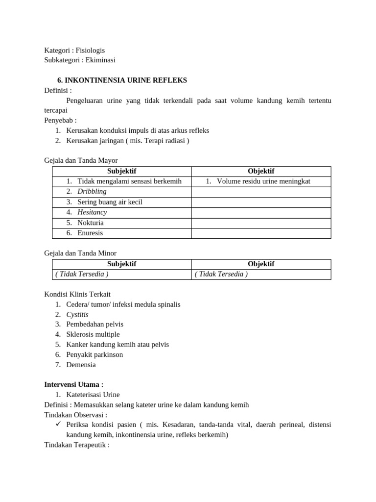Inkontinensia Urine Refleks | PDF