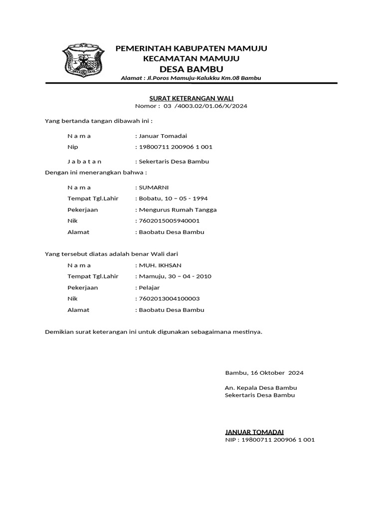 SURAT WALI (1) | PDF