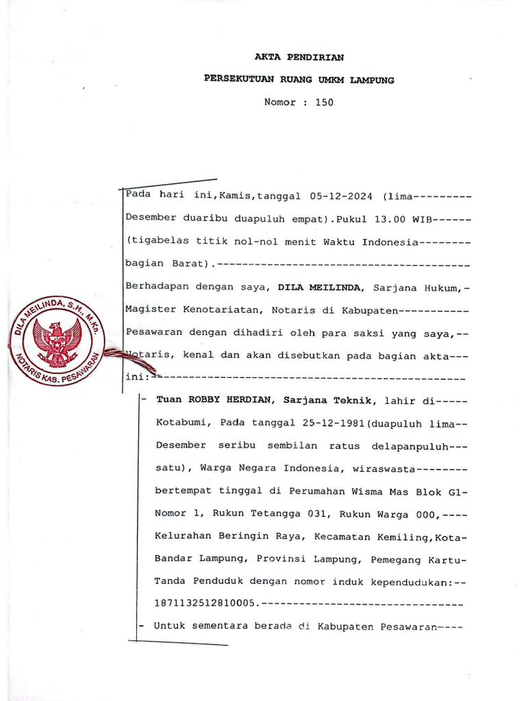 Akta Notaris RuangUMKM | PDF