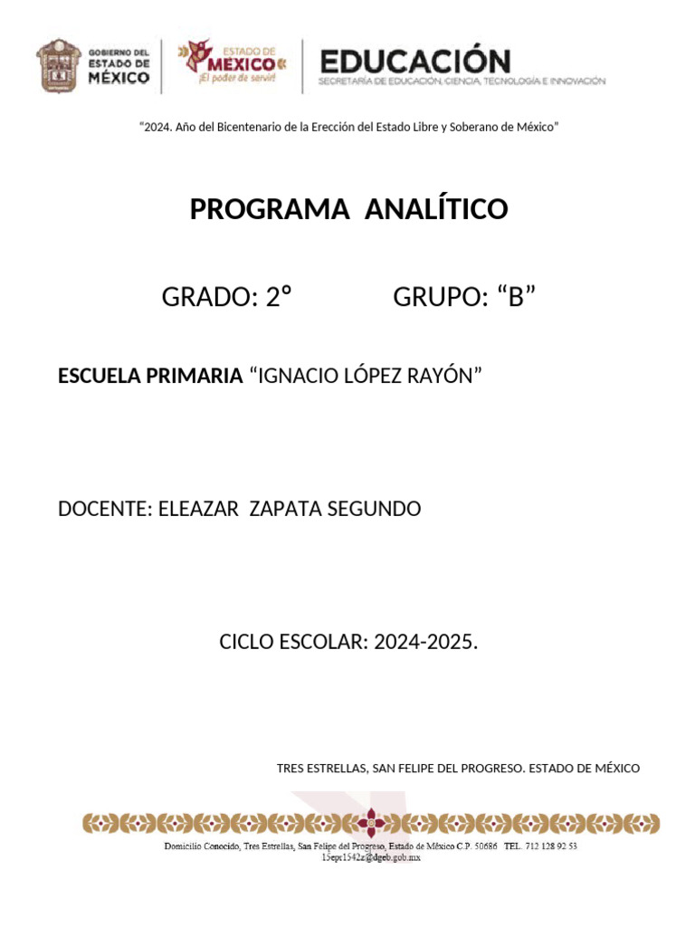 Programa Educativo 2024 en México | PDF | Educación primaria | Aprendizaje