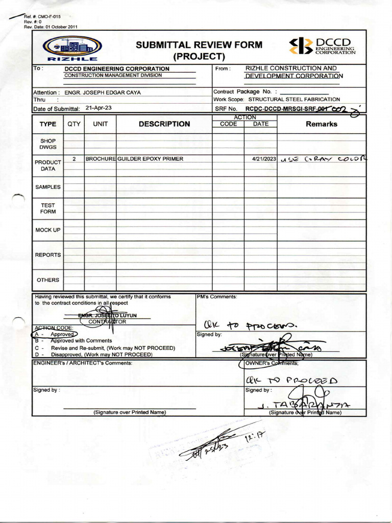 SRF No. 2 - RCDC Approved | PDF