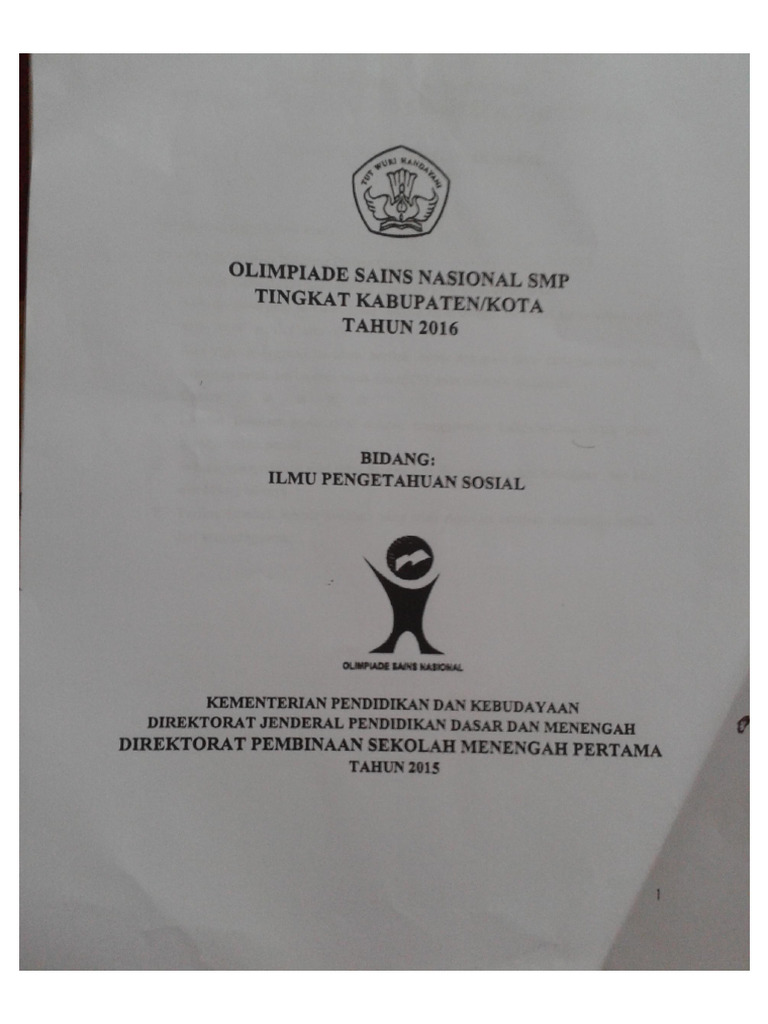 Soal Osk Ips SMP 2016 Folder Osn | PDF