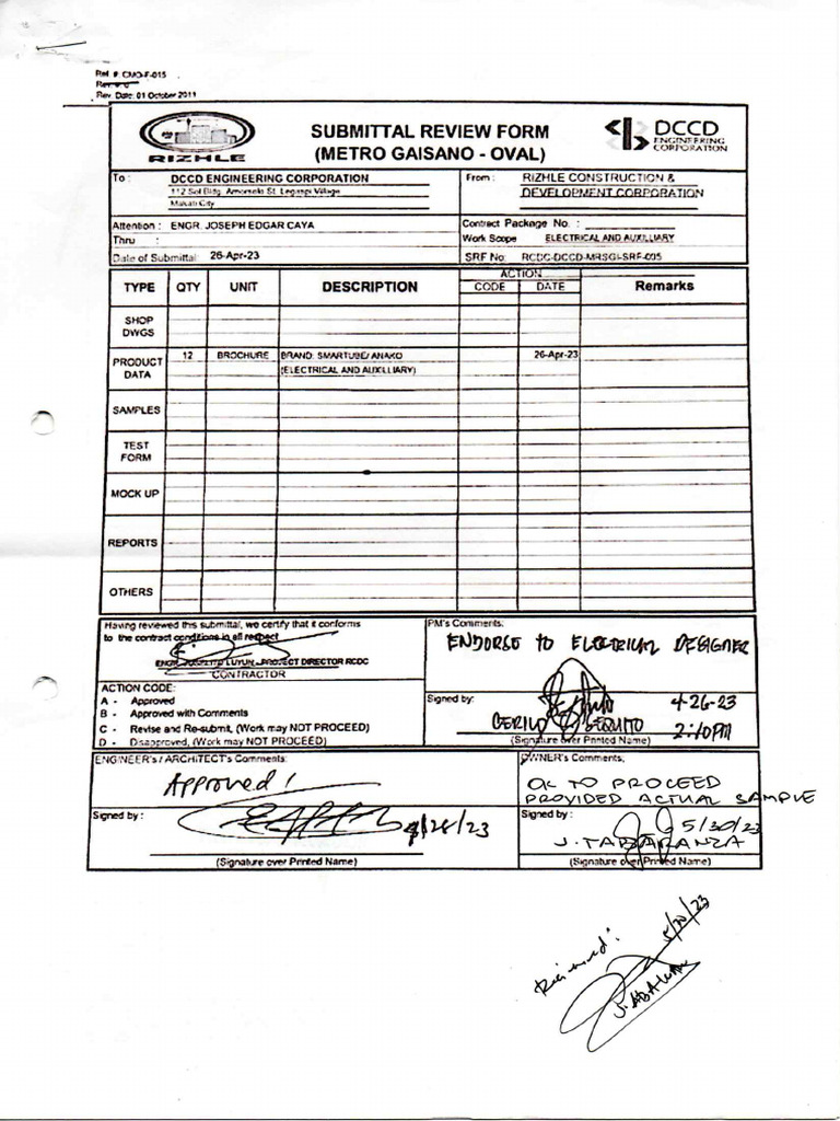 SRF No. 5 - RCDC Approved | PDF