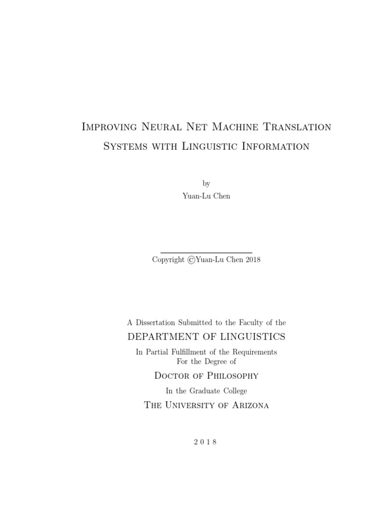 YLC Dissertation | PDF | Machine Learning | Grammar