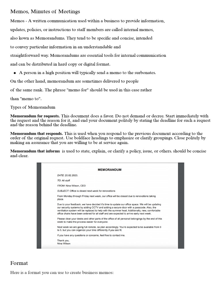 Memos, Minutes of Meetings - 20250123 - 112845 - 0000 | PDF ...