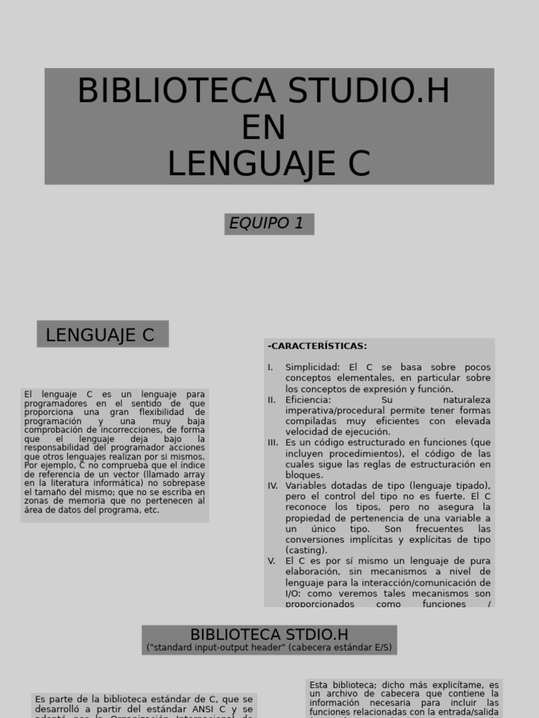 Biblioteca Stdio.h[1] | PDF | Lenguaje de programación | Programa de computadora