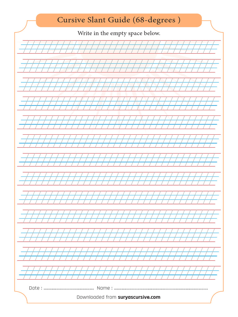 Cursive Slant Guide for Teachers | PDF
