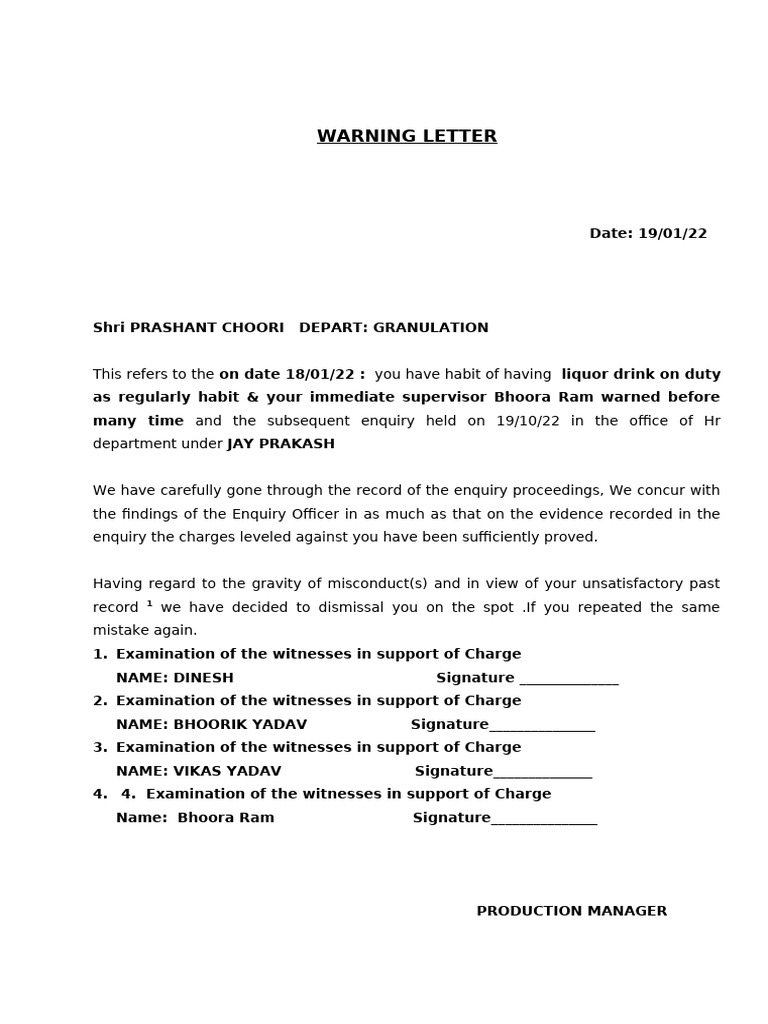 warning letter | PDF