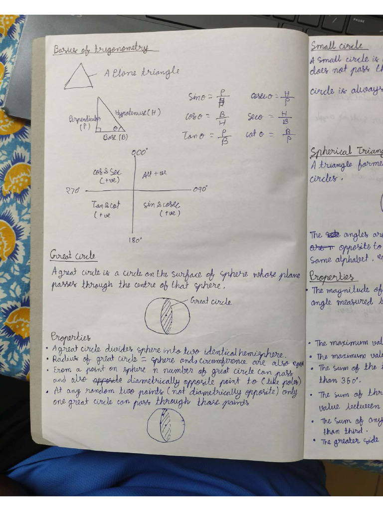 Spherical Trigonometry | PDF