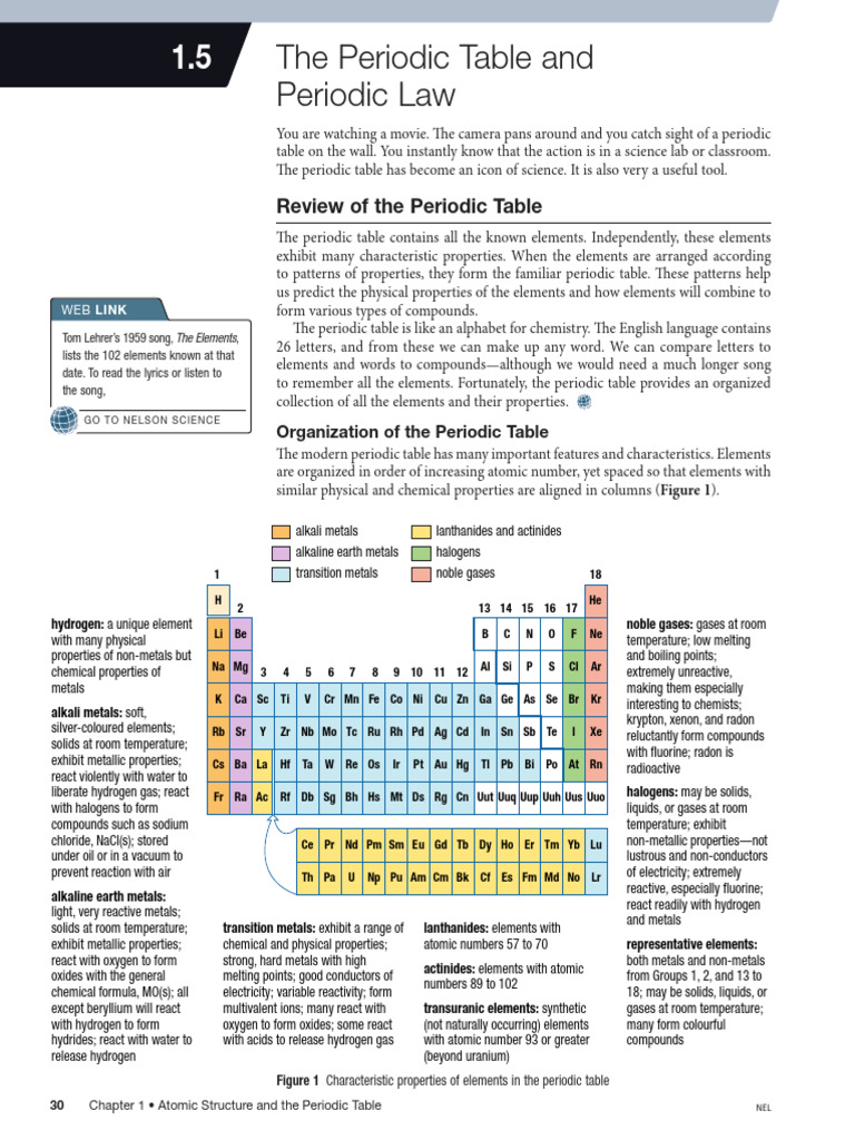 Periodic Table: Elements & Trends | PDF | Periodic Table | Chemical ...