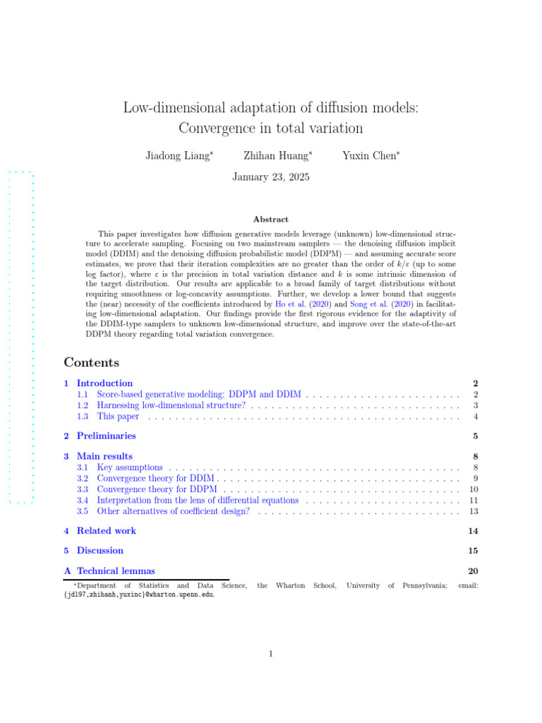 Low-dimensional Adaptation of Diffusion Models | PDF | Stochastic Differential Equation ...