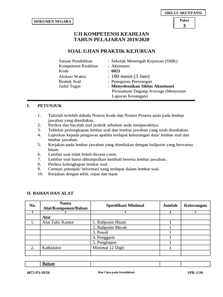 Soal P3 Siklus Akt UD Buana (Revisi) | PDF