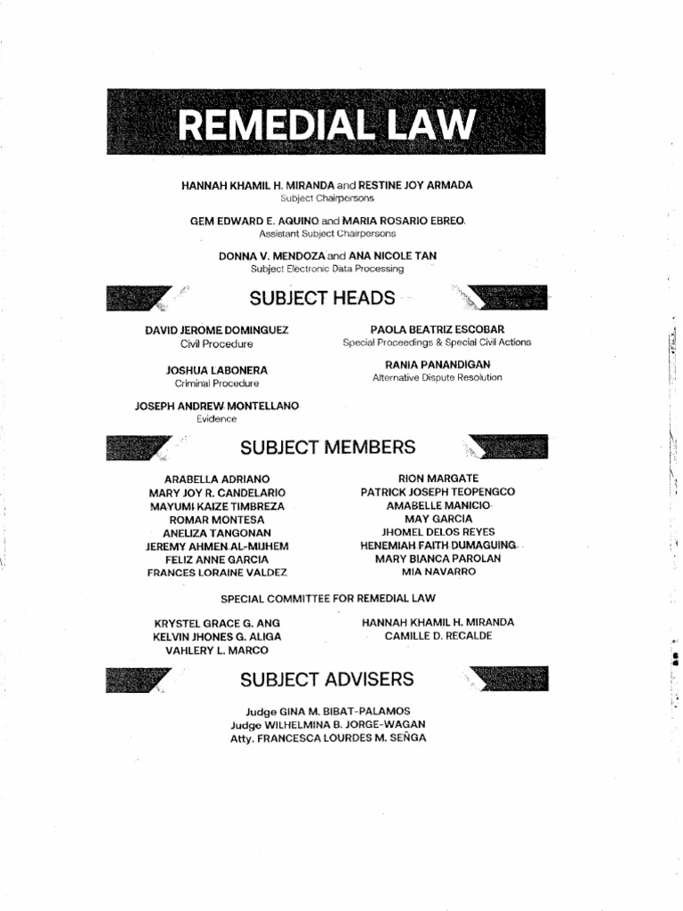 Remedial Law Memaid 2021 | PDF
