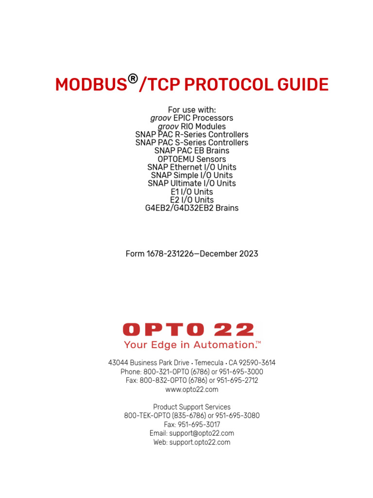 1678_Modbus_TCP_Protocol_Guide | PDF | Computer Network | Input/Output