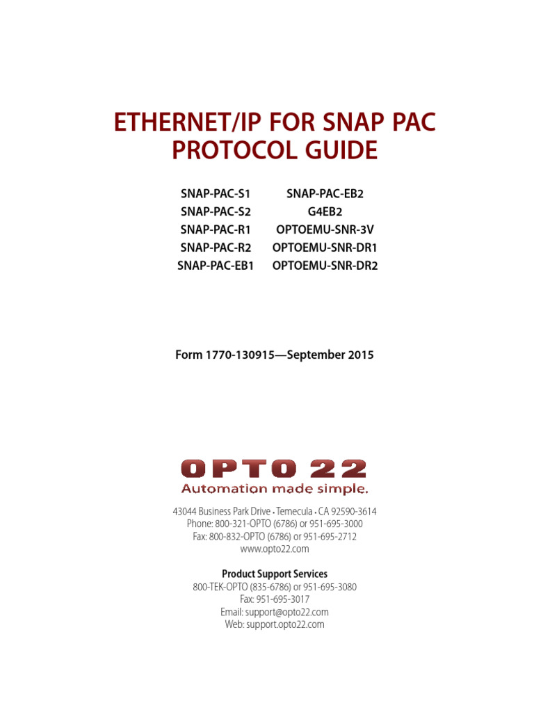 1770_Ethernet_IP_for_SNAP_PAC_Protocol_Guide | PDF | Computer Network ...