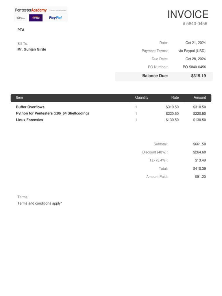 3 Invoice 5840-0456 | PDF