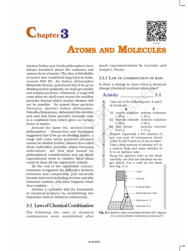 Atoms and Molecules | PDF