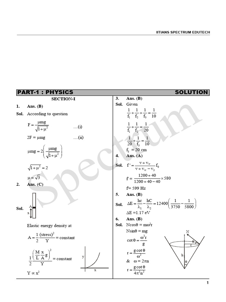 SRP - 2 Hint & Sol | PDF | Electron | Force