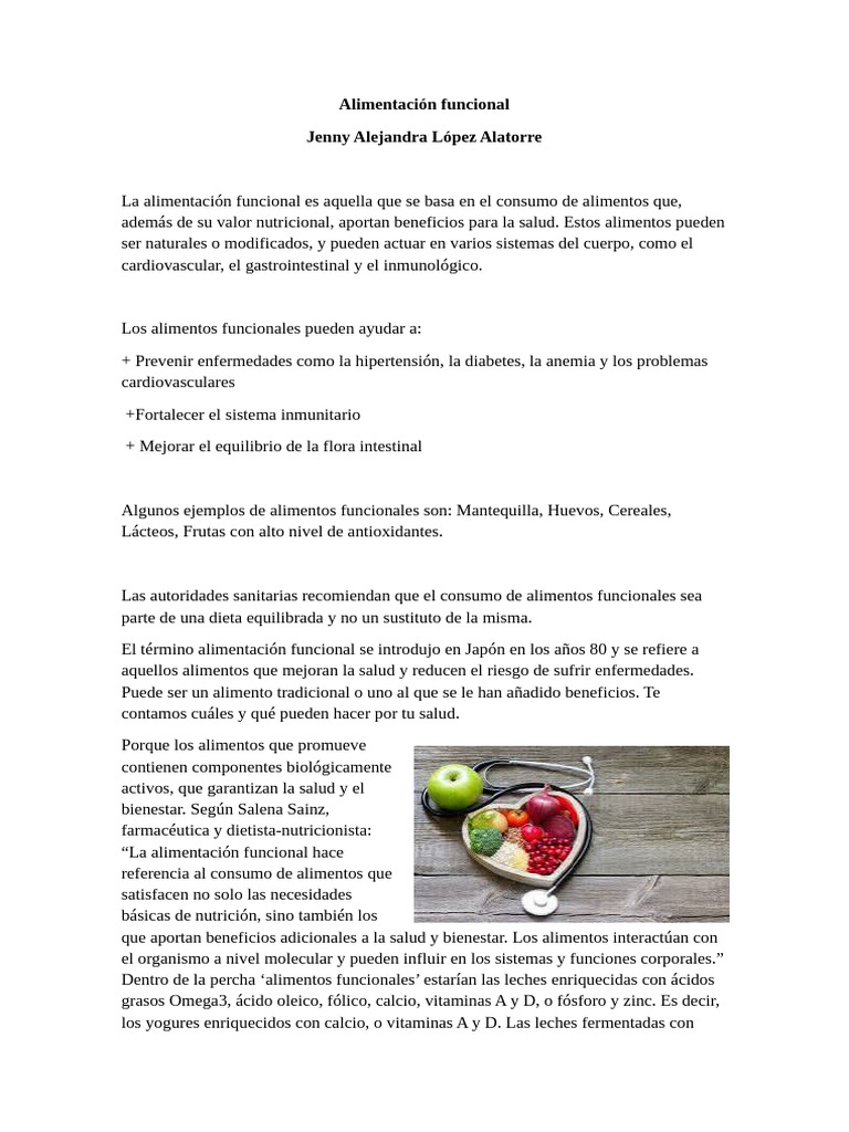 Alimentación Funcional | PDF | Alimentos | Comida funcional