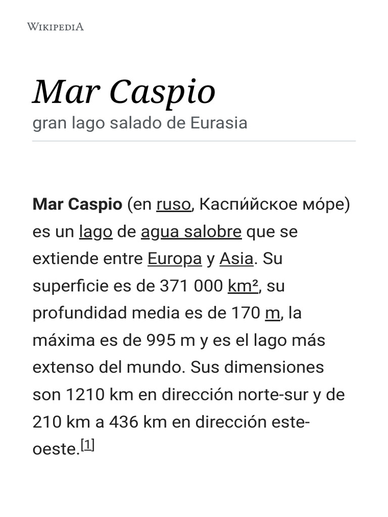 Características del Mar Caspio | PDF | Ciencias de la Tierra | Hidrografía