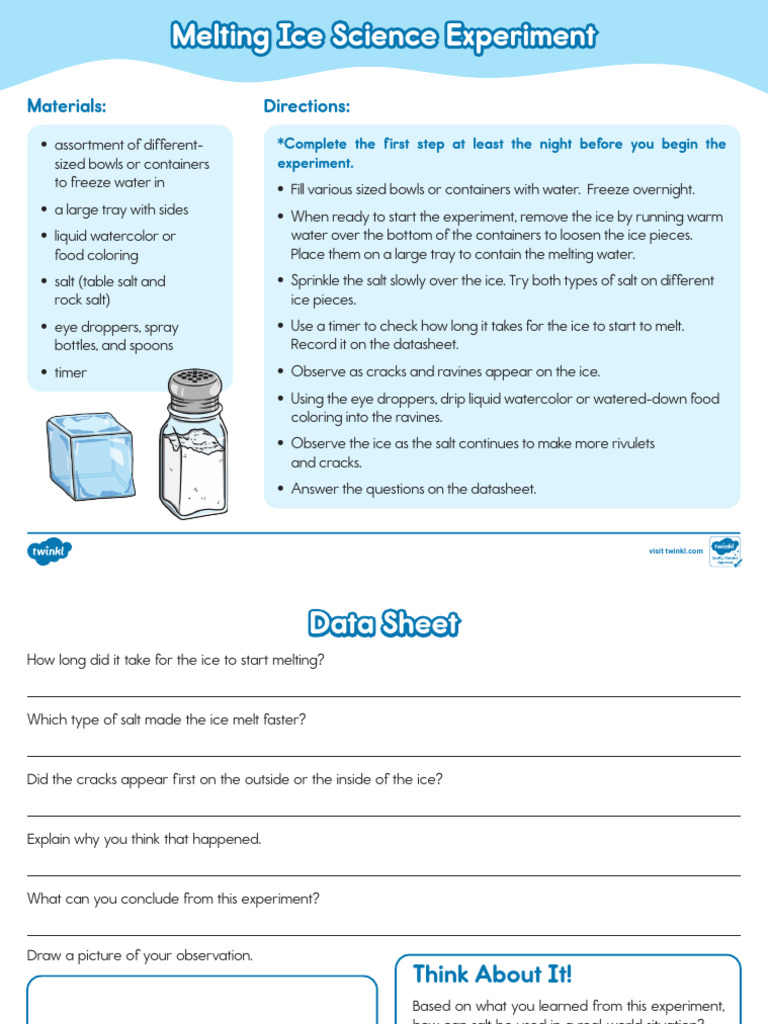 Color Winter Melting Ice Science Experiment | PDF