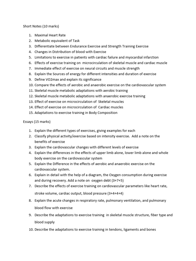 Exercise Physiology: Key Concepts & Effects | PDF