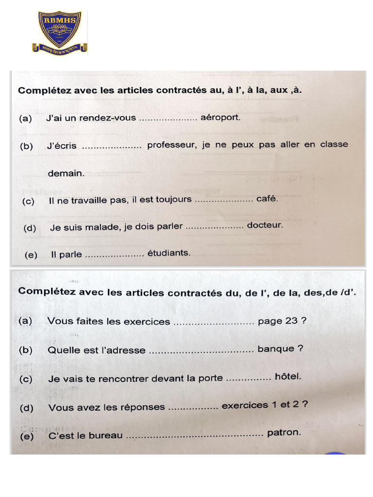 Class 7 French | PDF