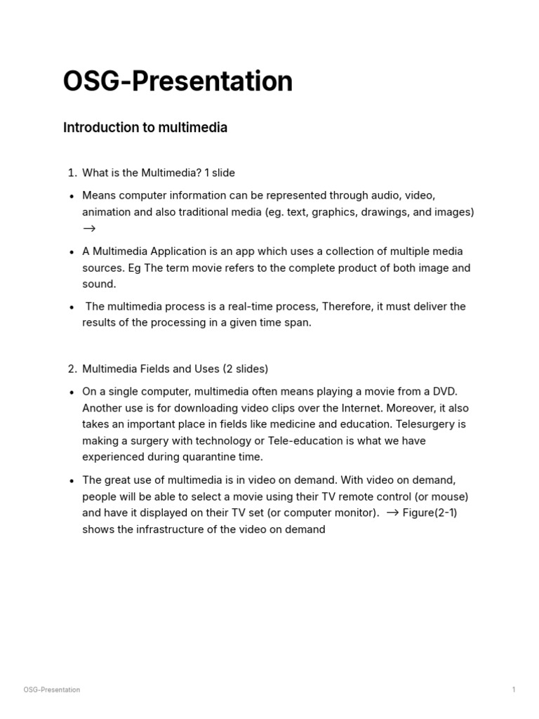 OSG-Presentation | PDF | Multimedia | Video