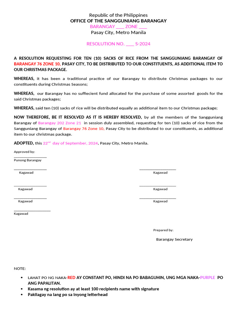 Sample Rice Resolution | PDF