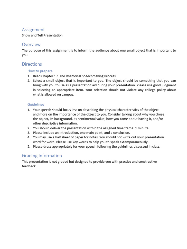 Assignment-Show and Tell Presentation | PDF