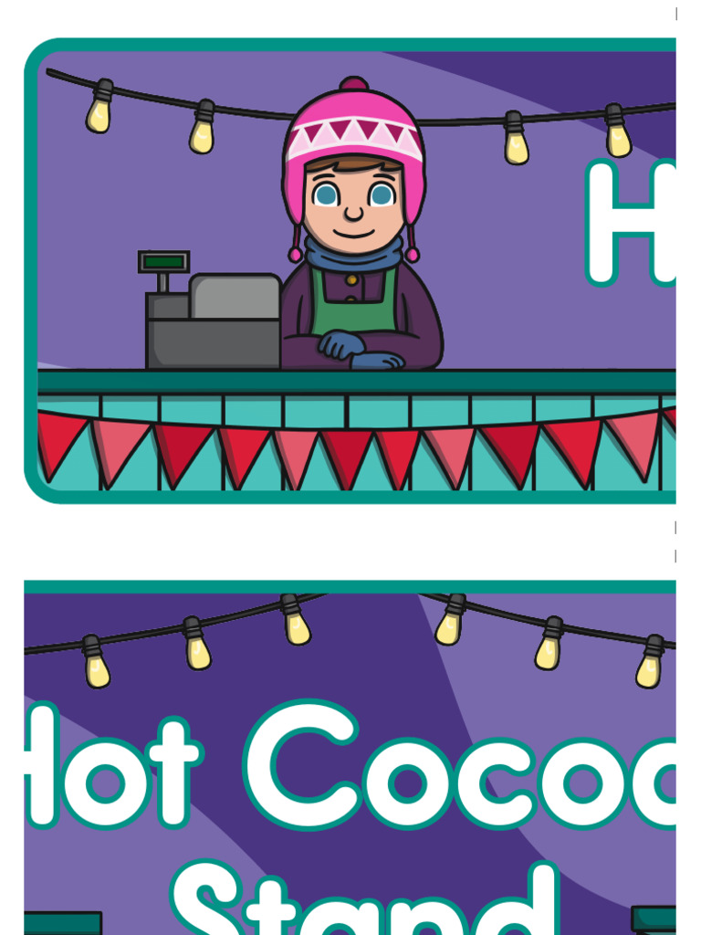 Color Hot Cocoa Stand Dramatic Play Banner | PDF