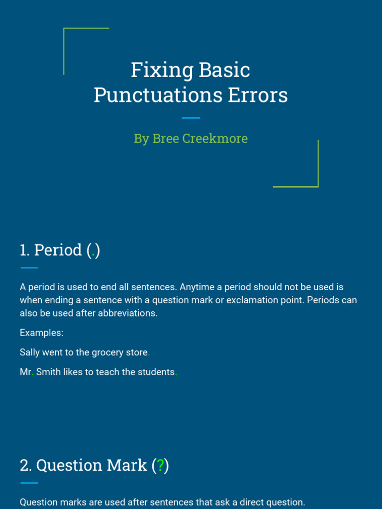 Fixing Basic Punctuation Errors | PDF | Comma | Punctuation