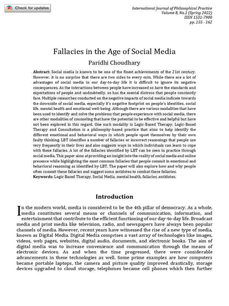 Fallacies of Social Media Impact | PDF | Psychology
