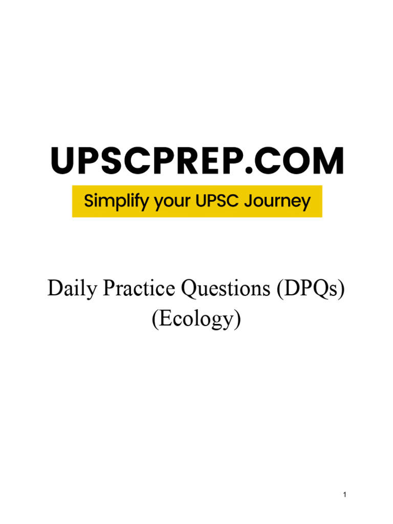 Daily Ecology Practice MCQs for Prelims | PDF | Ecosystem | Ecology