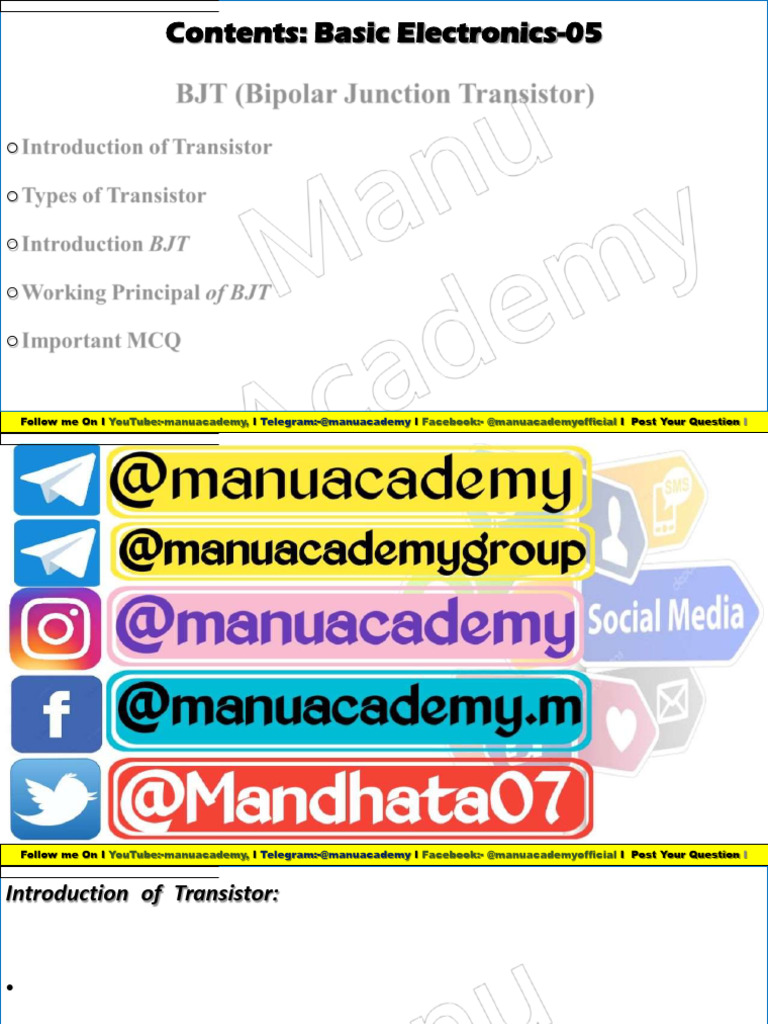 Basic Electronics-06 Introduction To BJT | PDF | Bipolar Junction ...