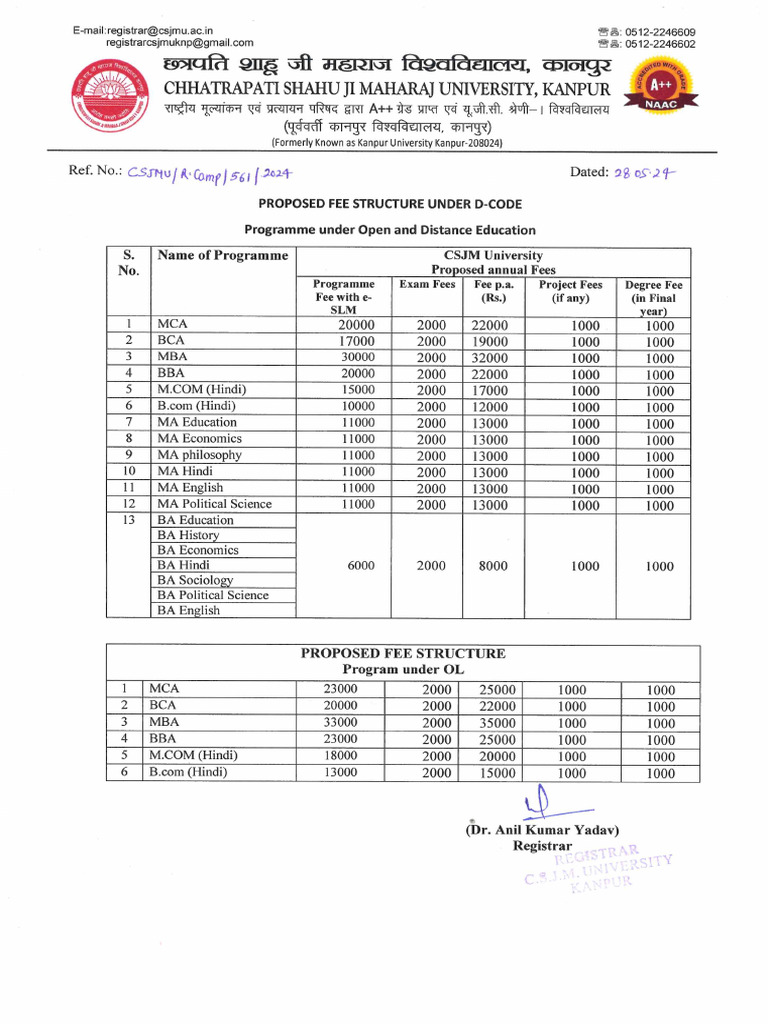 Fee Structure | PDF