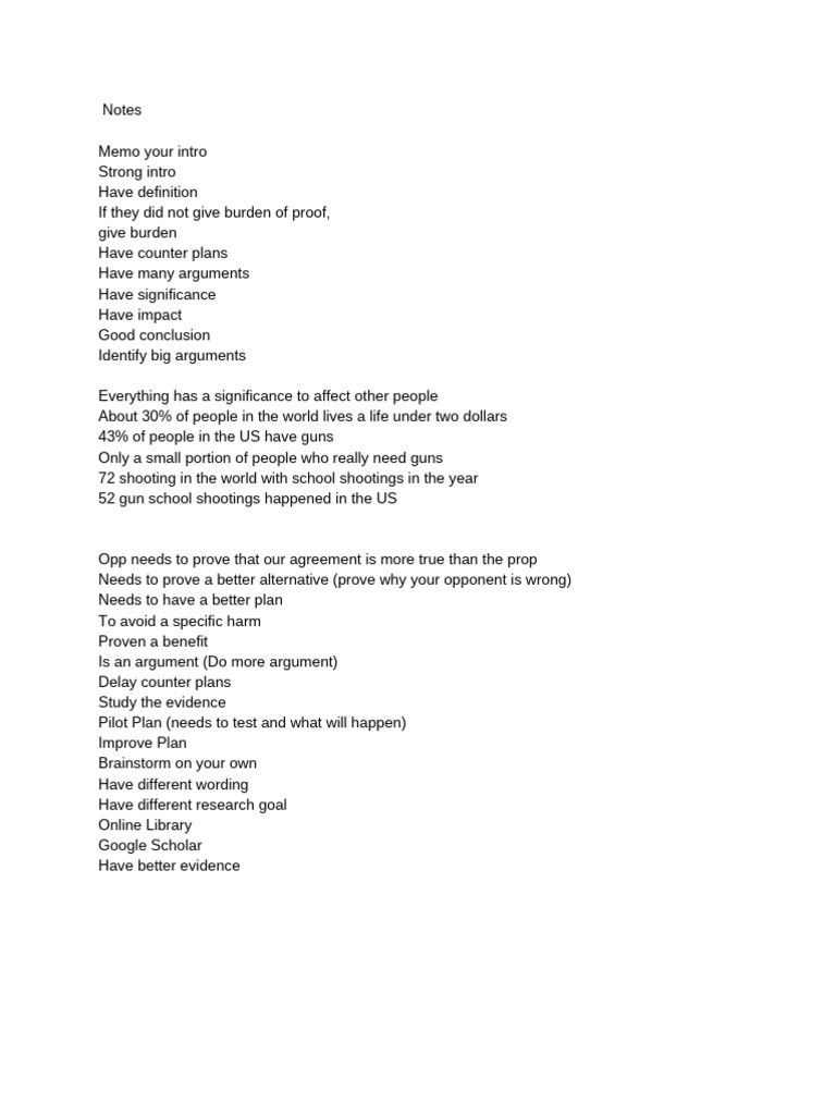 Notes For First Speaker Pdf