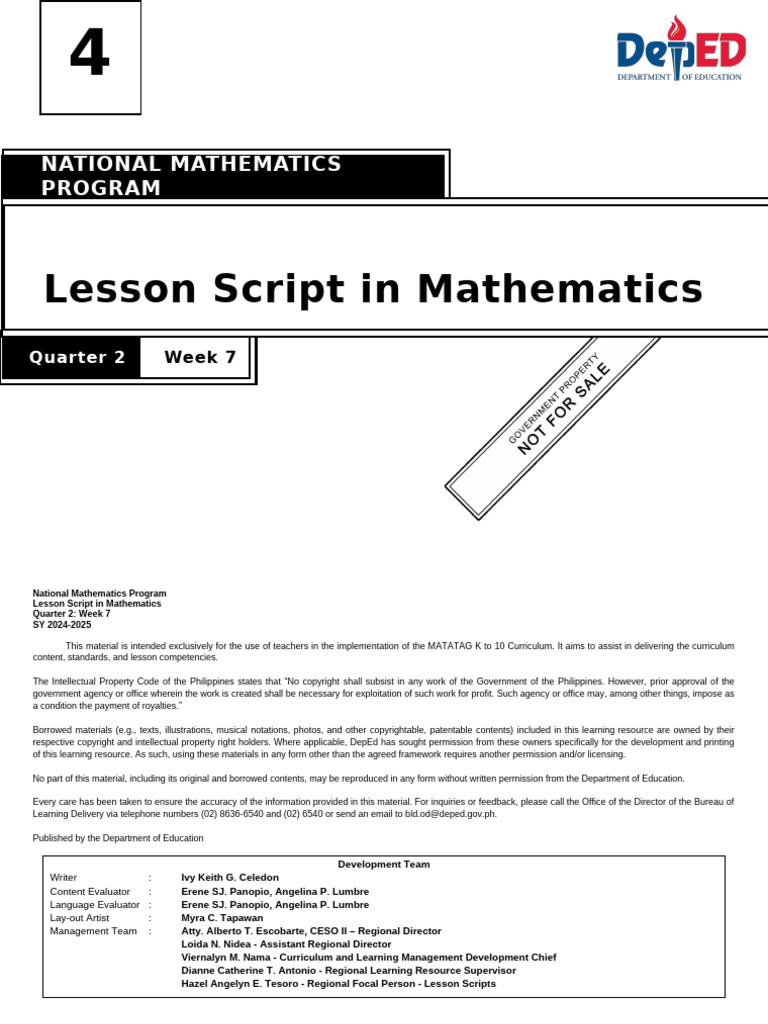 CO-2024-LS-Grade 4-NMP-Quarter 2-Week... 7 | PDF | Division ...