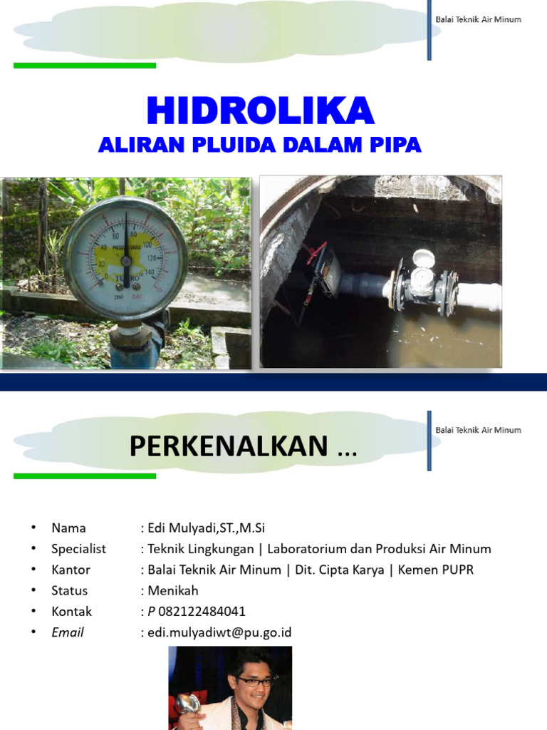 HIDROLIKA Aliran Dalam Pipa - 2019 | PDF