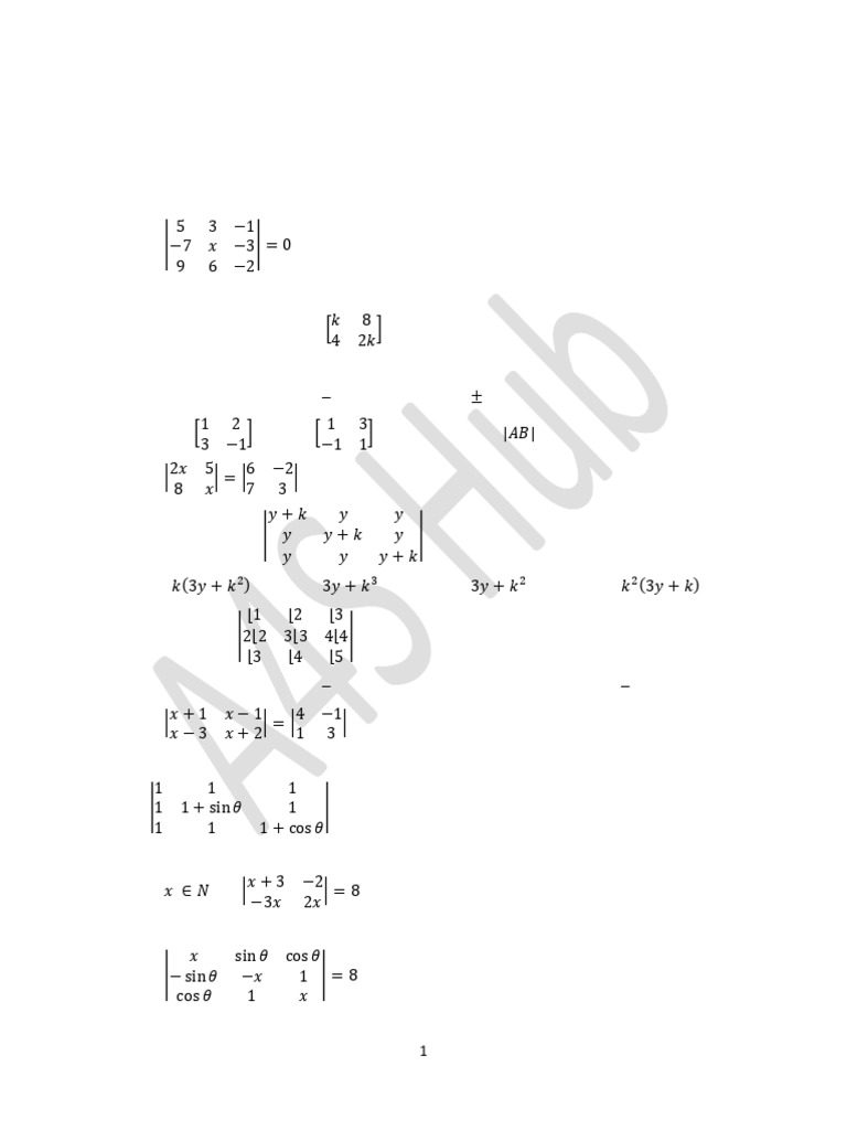 Determinant Questions for CBSE Exam | PDF | Determinant | Linear Algebra