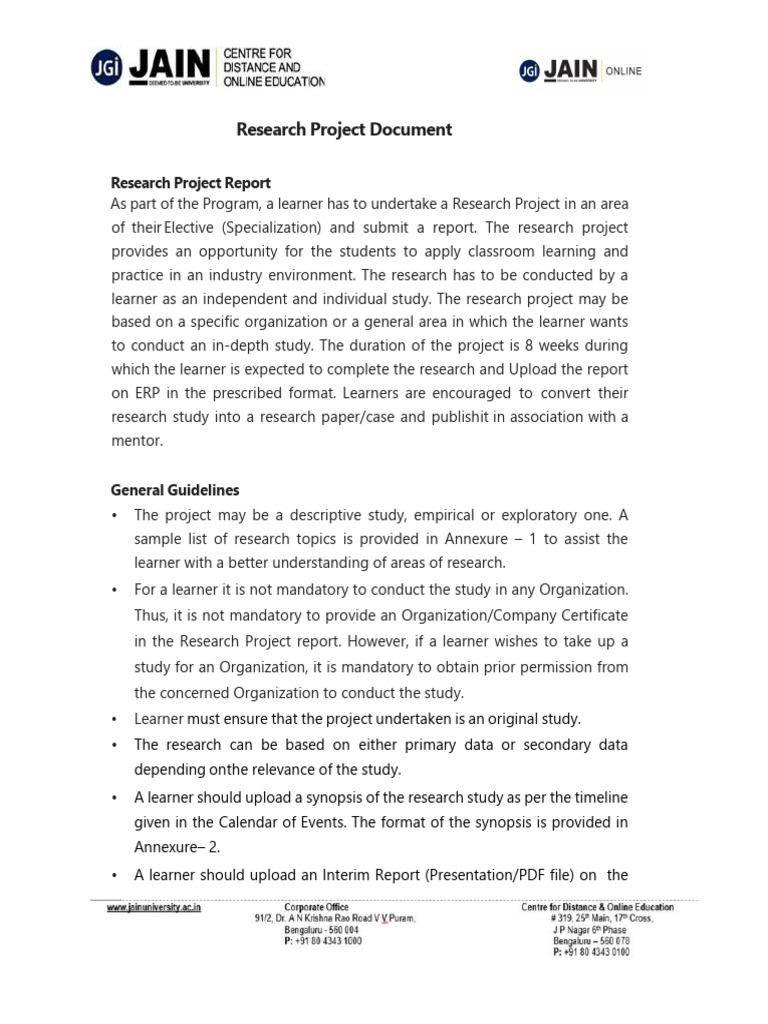 Research Project Guidelines and Assessment | PDF | Methodology | Learning