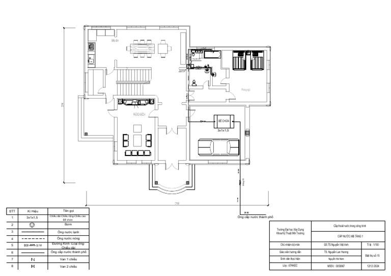 MẶT BẰNG CẤP NƯỚC TẦNG 1 BT15 | PDF