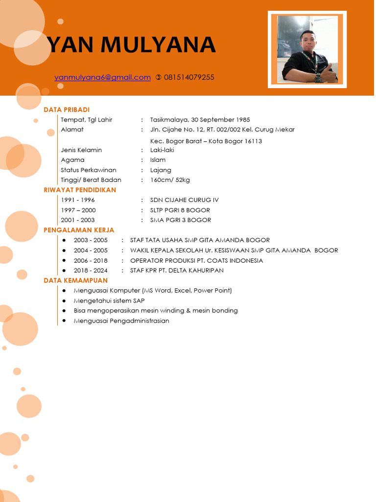 CV Yan Mulyana | PDF