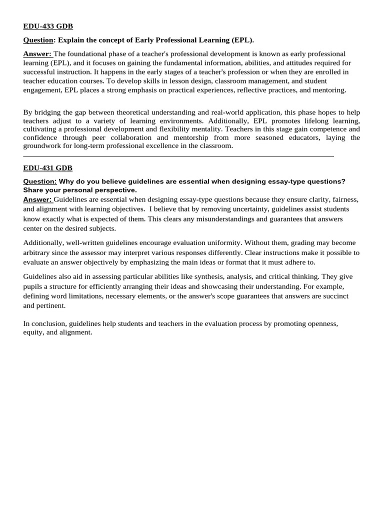 Early Professional Learning Overview | PDF