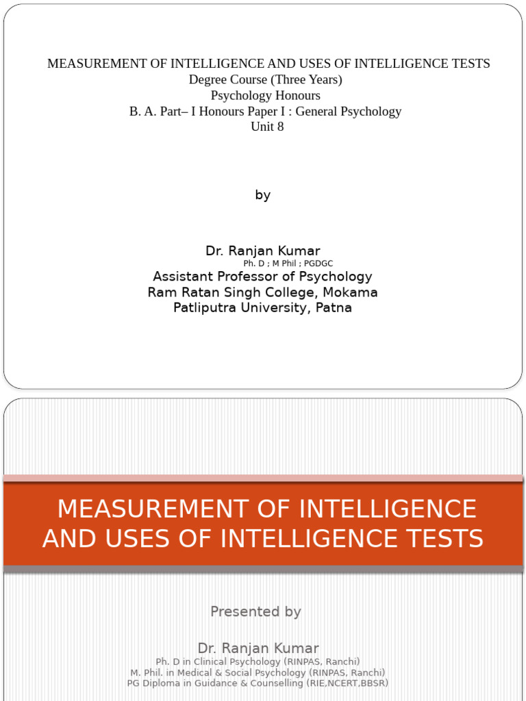 Intelligence Measurement and Testing Methods | PDF | Wechsler Adult ...
