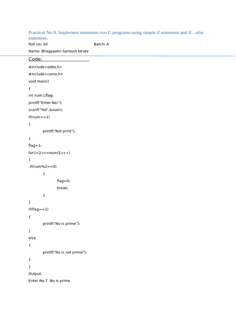 Practical 9 (2) Output | PDF