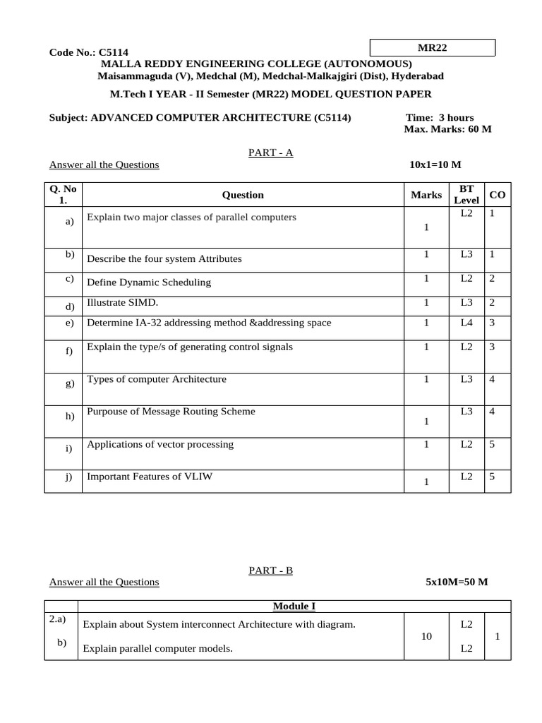 ACA_MODEL_PAPER | PDF | Parallel Computing | Central Processing Unit ACA_MODEL_PAPER | PDF | Parallel Computing | Central Processing Unit