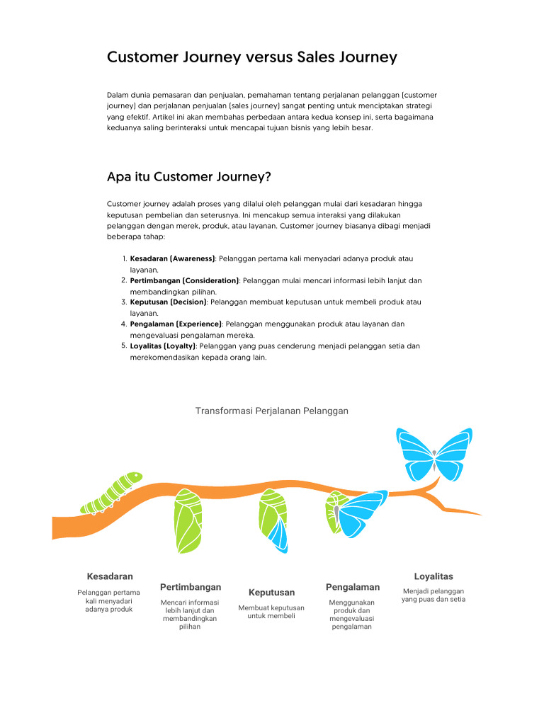 Perbedaan Customer dan Sales Journey | PDF