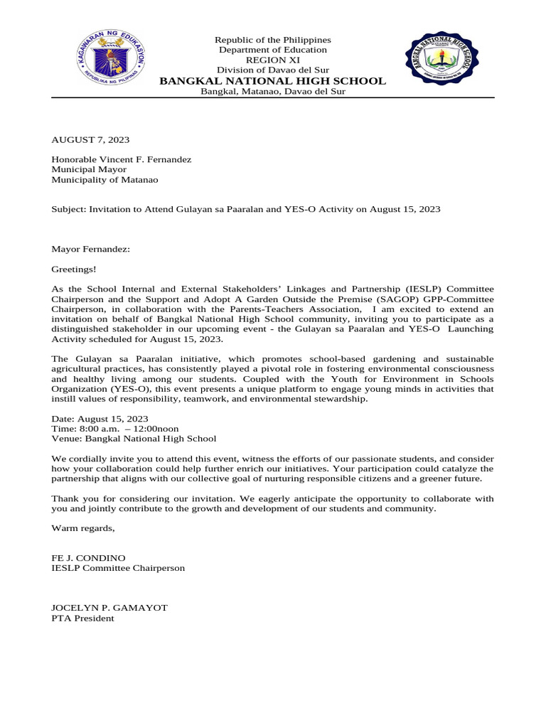 Letter For Mayor - GPP | PDF